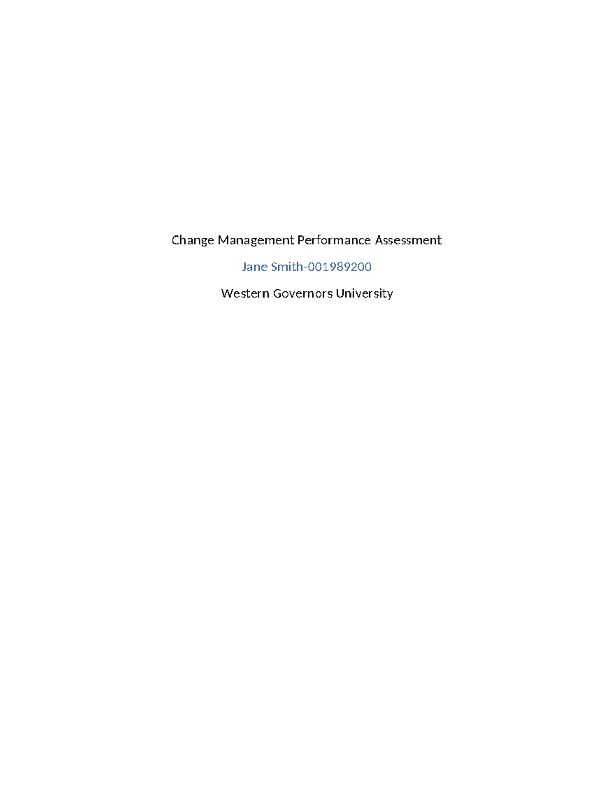 Performance Assessment-C721 - Change Management Performance Assessment ...