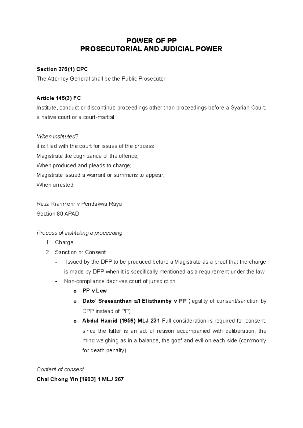 Powers of PP - POWER OF PP PROSECUTORIAL AND JUDICIAL POWER Section 376 ...