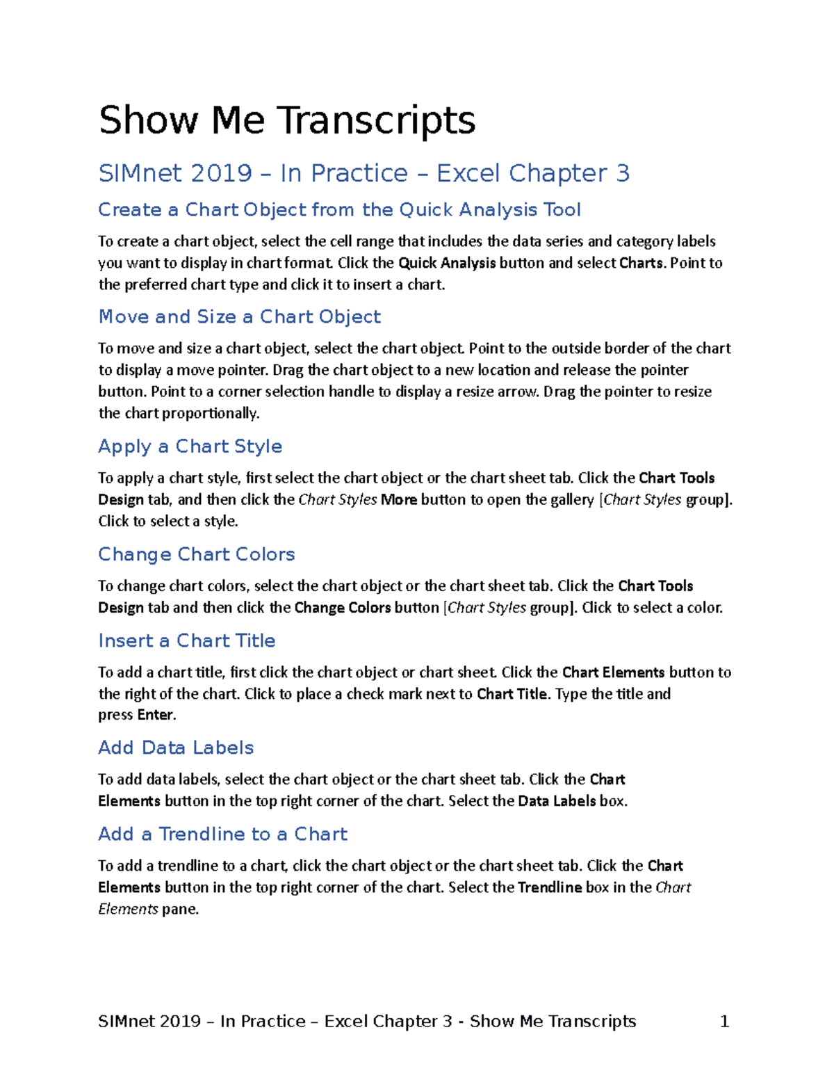 SM Transcripts In Practice Excel Chapter 03 - Show Me Transcripts ...