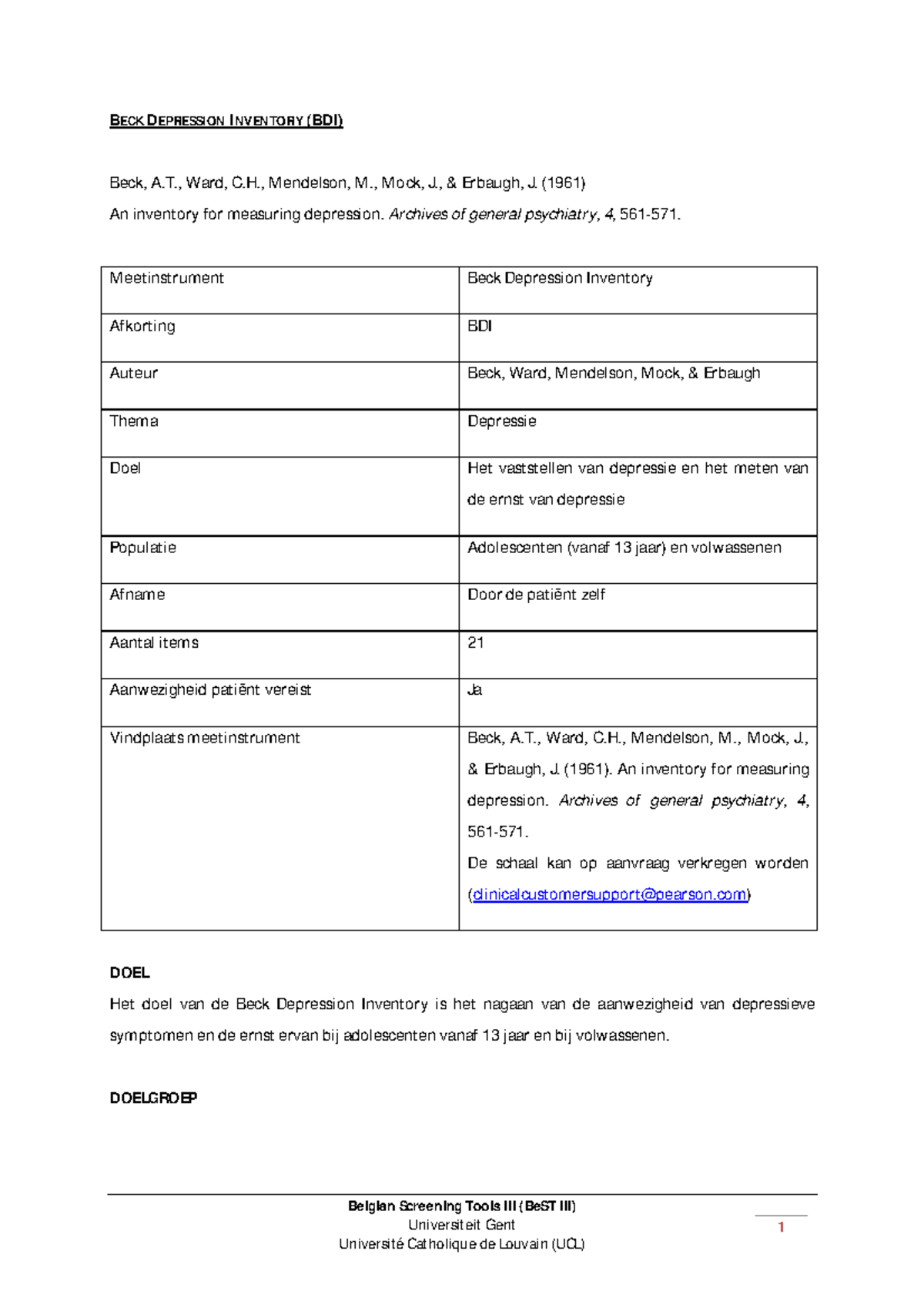 Bditext - Artikel - Belgian Screening Tools III (BeST III) Universiteit ...