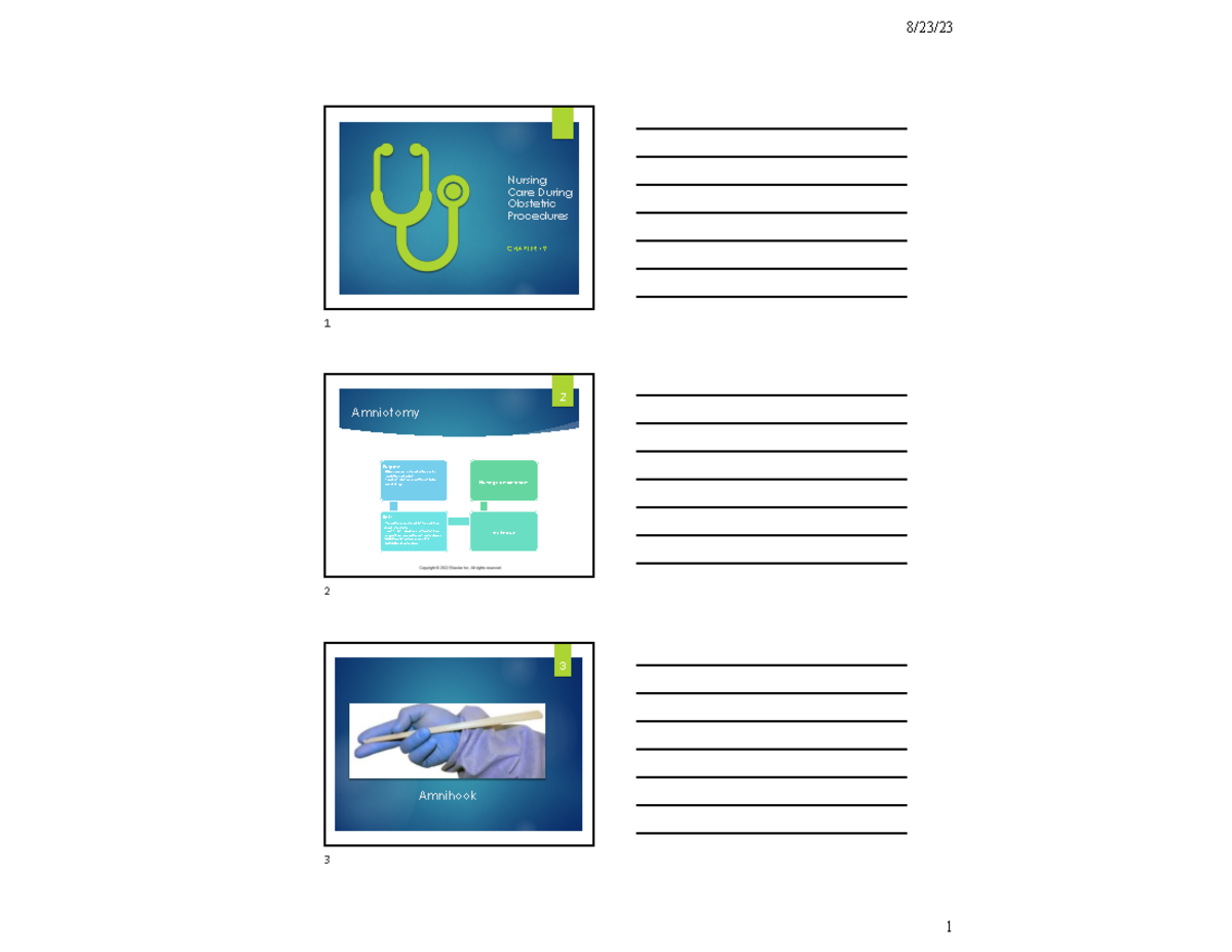 Handout - Obstetrical Procedures - Chapter 019 - Nursing Care During ...