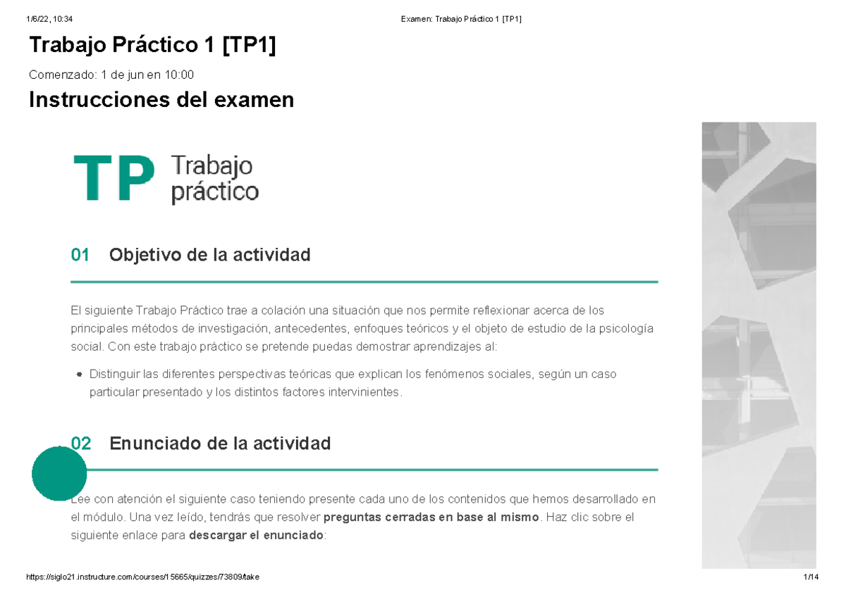 [TP1] Ps social - %95 - mariana - Trabajo Práctico 1 [TP1] Comenzado: 1 de jun en 10 ...