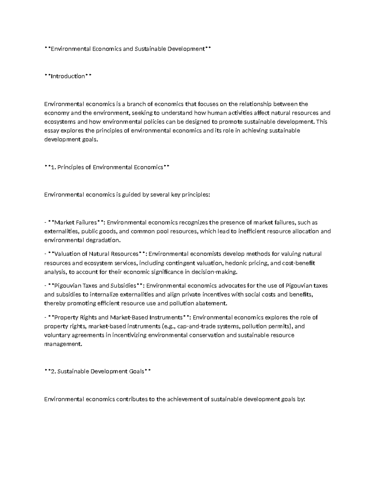 Environmental Economics and Sustainable Developmen 1 - Environmental ...