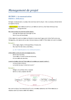Gestion de projet - intégralité du cours + cas pratique - Gestion de ...