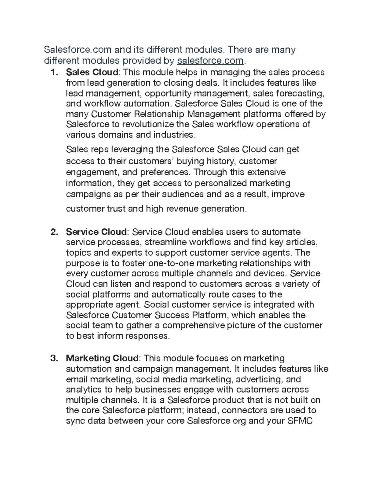 Salesforce Modules - ewqd dqw dwqd - Salesforce and its different ...