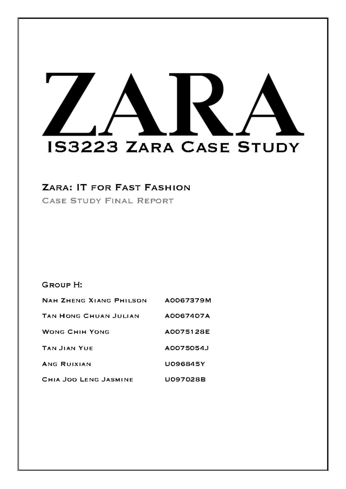 Microsoft-Word-IS3223-Final-Report.doc - IS3223 Zara Case Study Zara ...