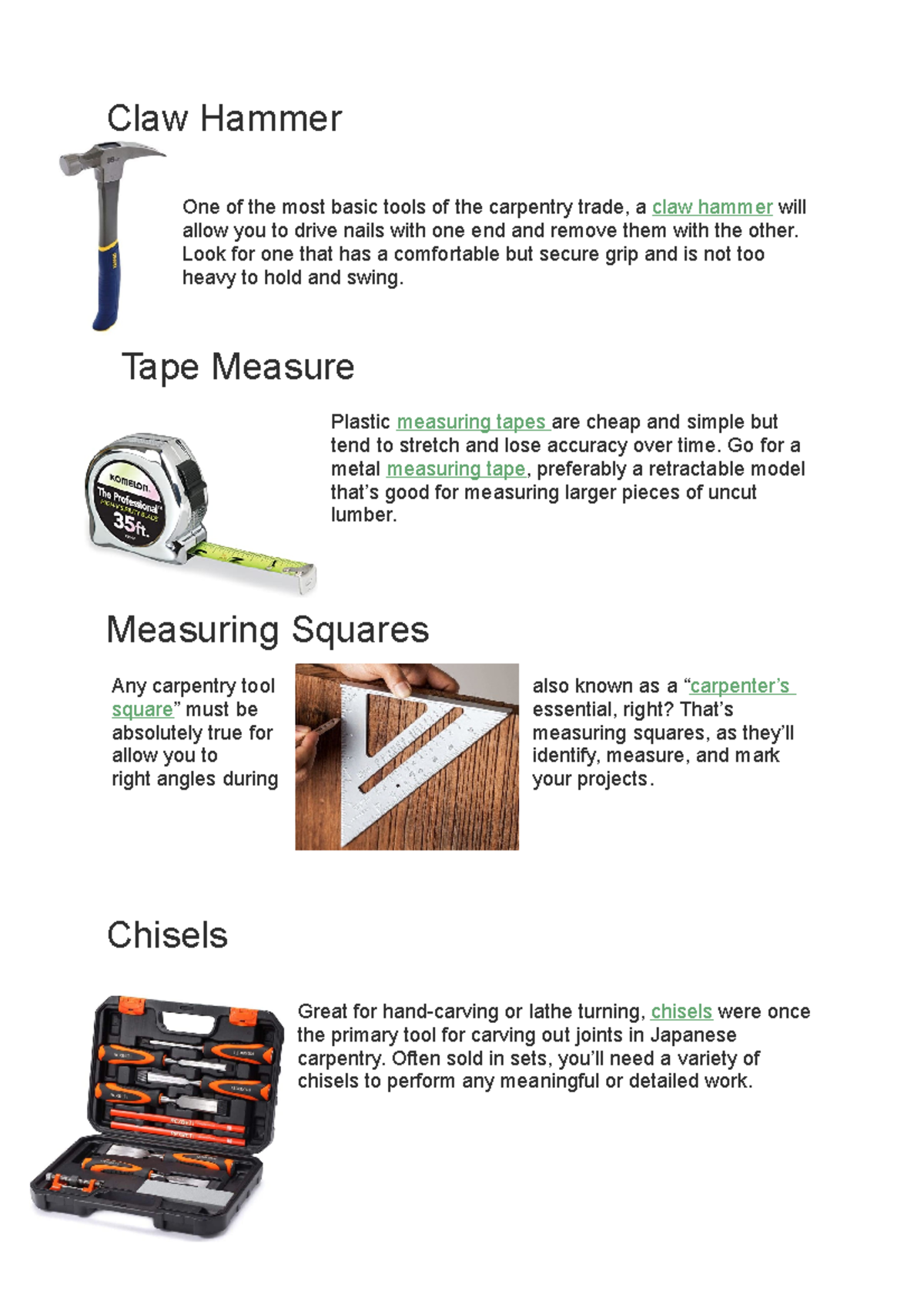 Carpentry tools - n/a - Claw Hammer One of the most basic tools of the ...