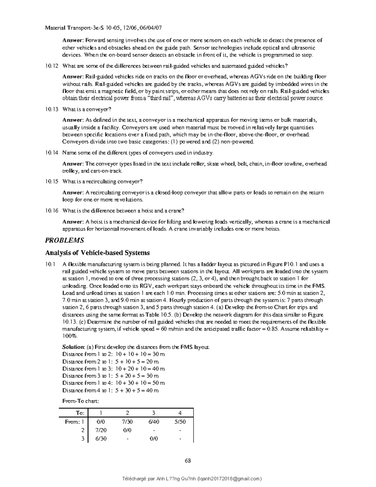 Conveyor + AGV (solution) - 68 Answer: Forward sensing involves the use ...