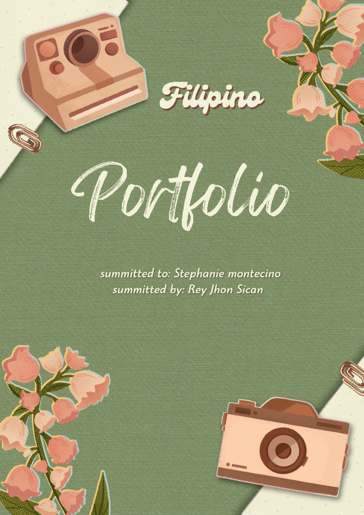 Green Vintage Photography Portfolio Cover A4 Document ...