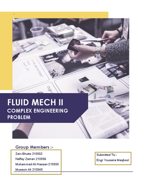Fluid ass 6 - Fluid Mechanics - Studocu