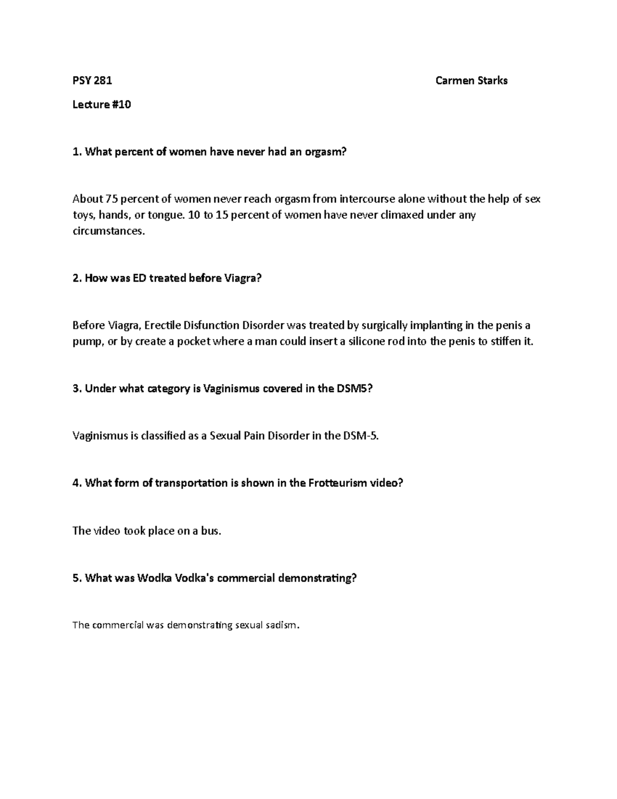 L10 - Lecture 10 Assignment - PSY 281 Carmen Starks Lecture # What ...