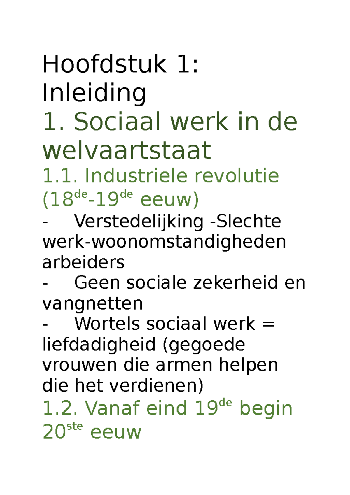 Hoofdstuk 1 werkveld en beleid 1 les 1 - Hoofdstuk 1: Inleiding 1 ...