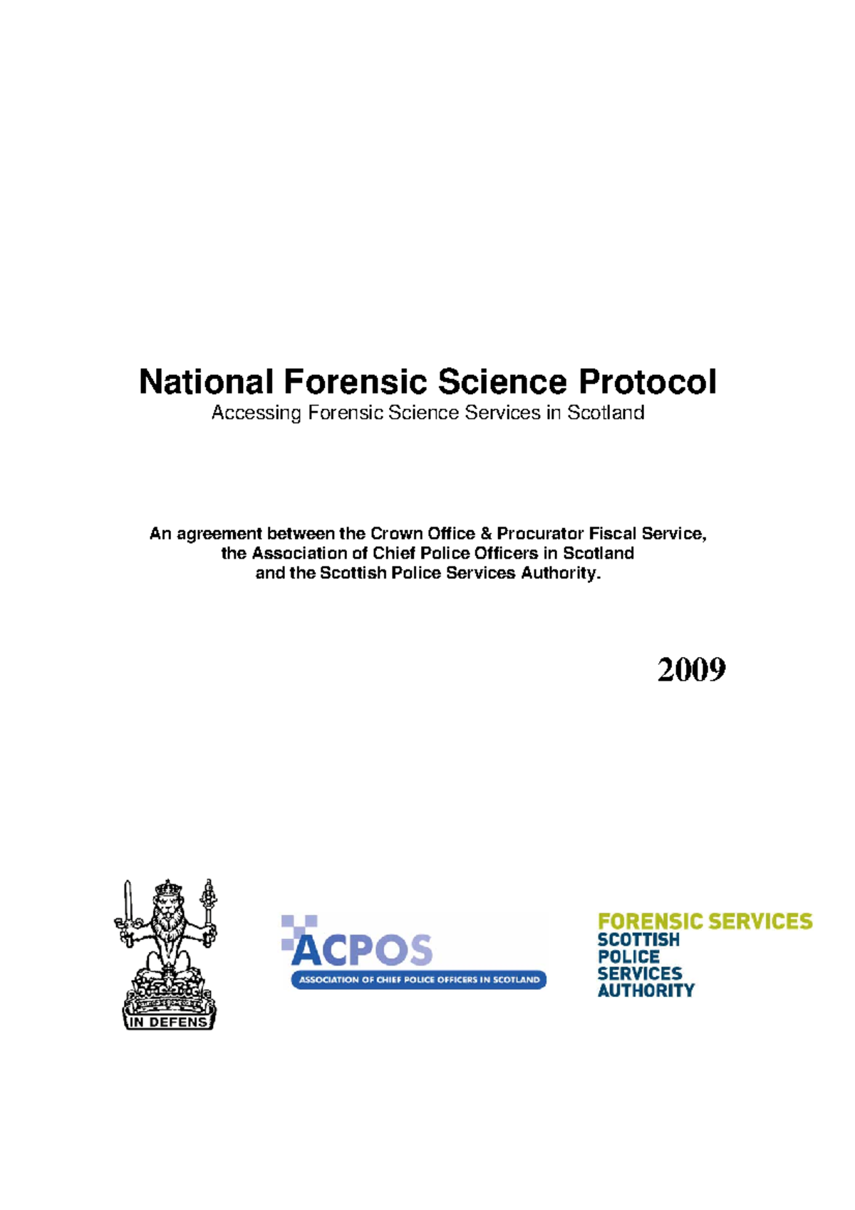 6. National Forensic Science Protocol Author The Crown Office and ...