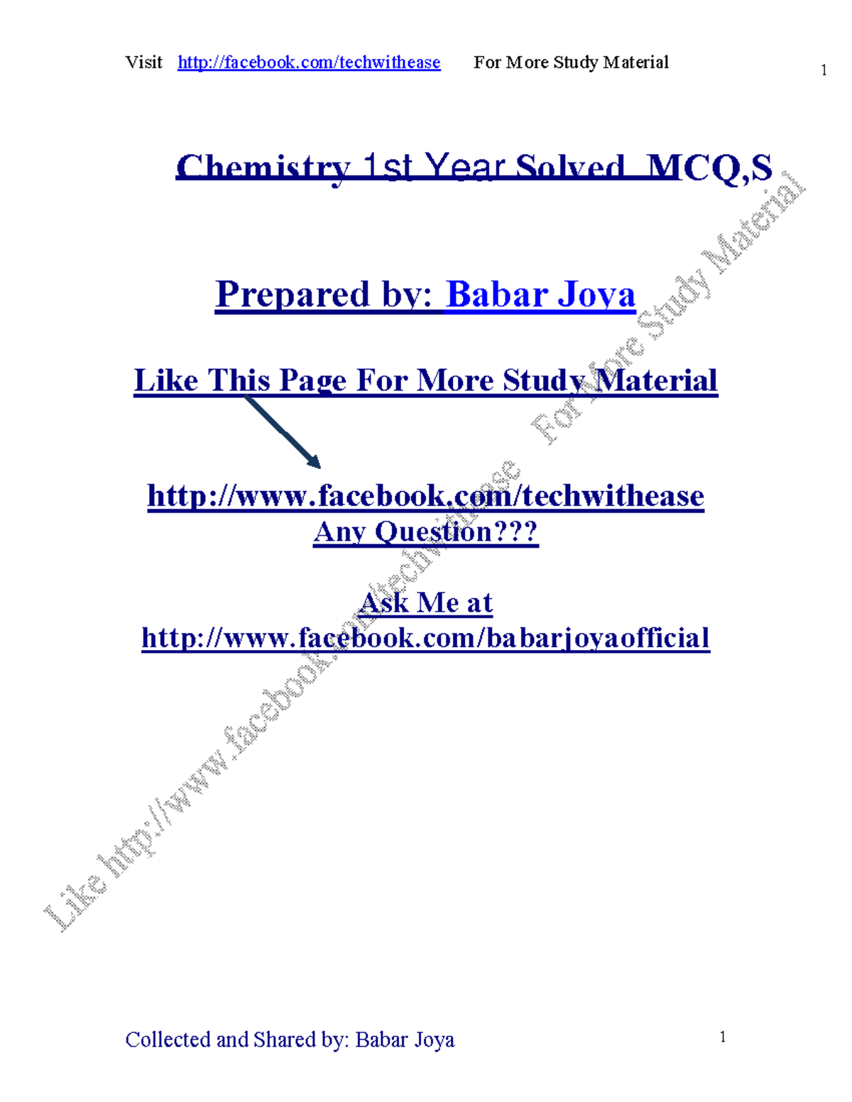 1st Year Chemistry Complete Book Solved MCQ1 - Visit For More Study ...