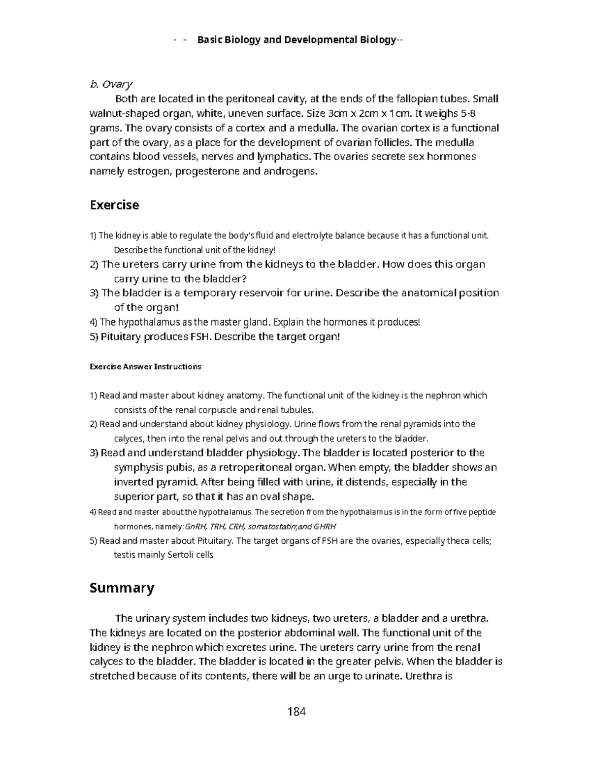 Mc Kinney Bio Notes Freshman - b. Ovary Both are located in the ...