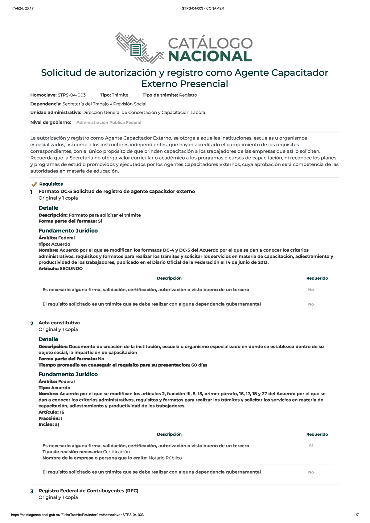 STPS-04-003 - Conamer - varios - Solicitud de autorización y registro ...