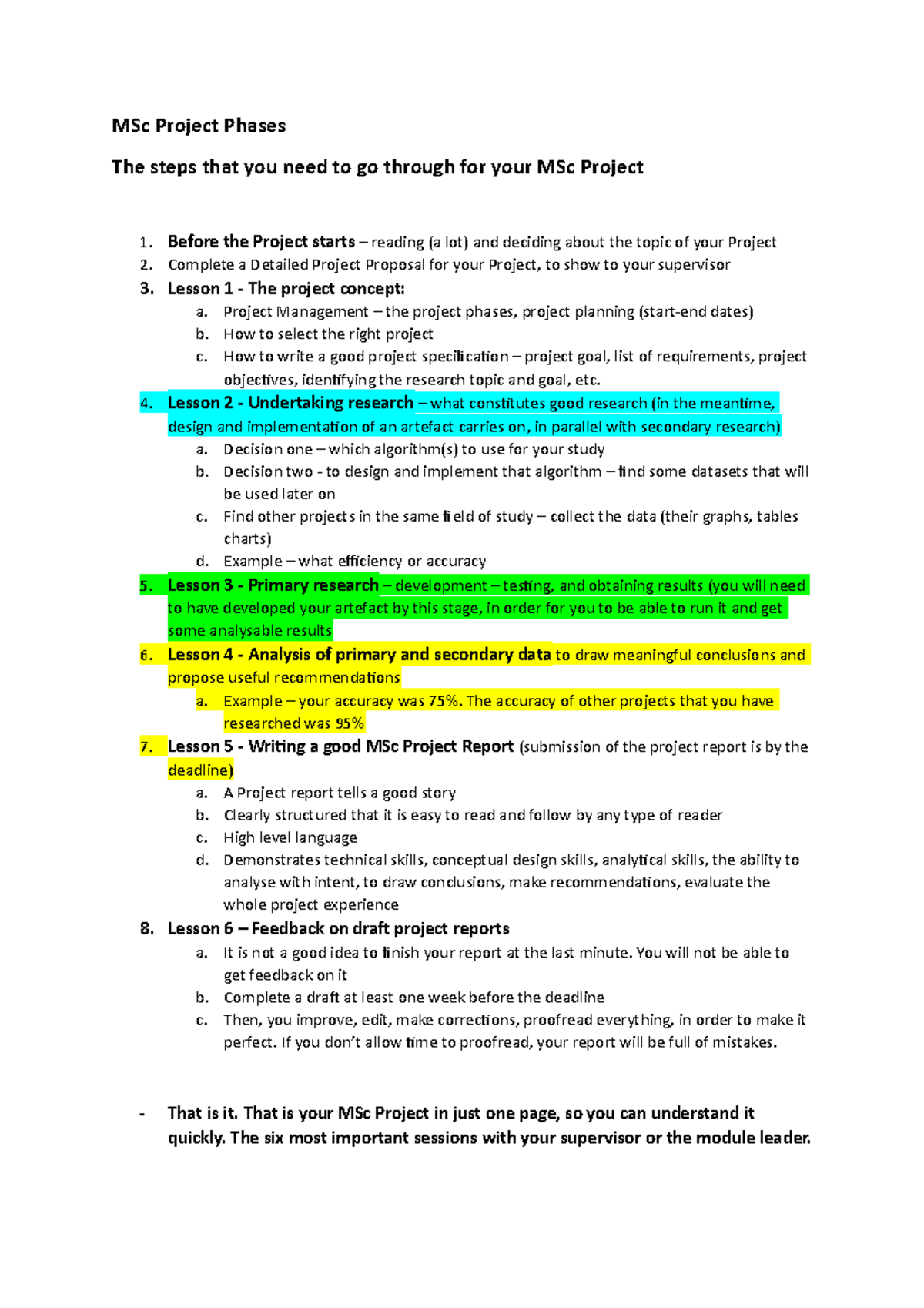 MSc Project Explained 1721387390 - MSc Project Phases The steps that ...