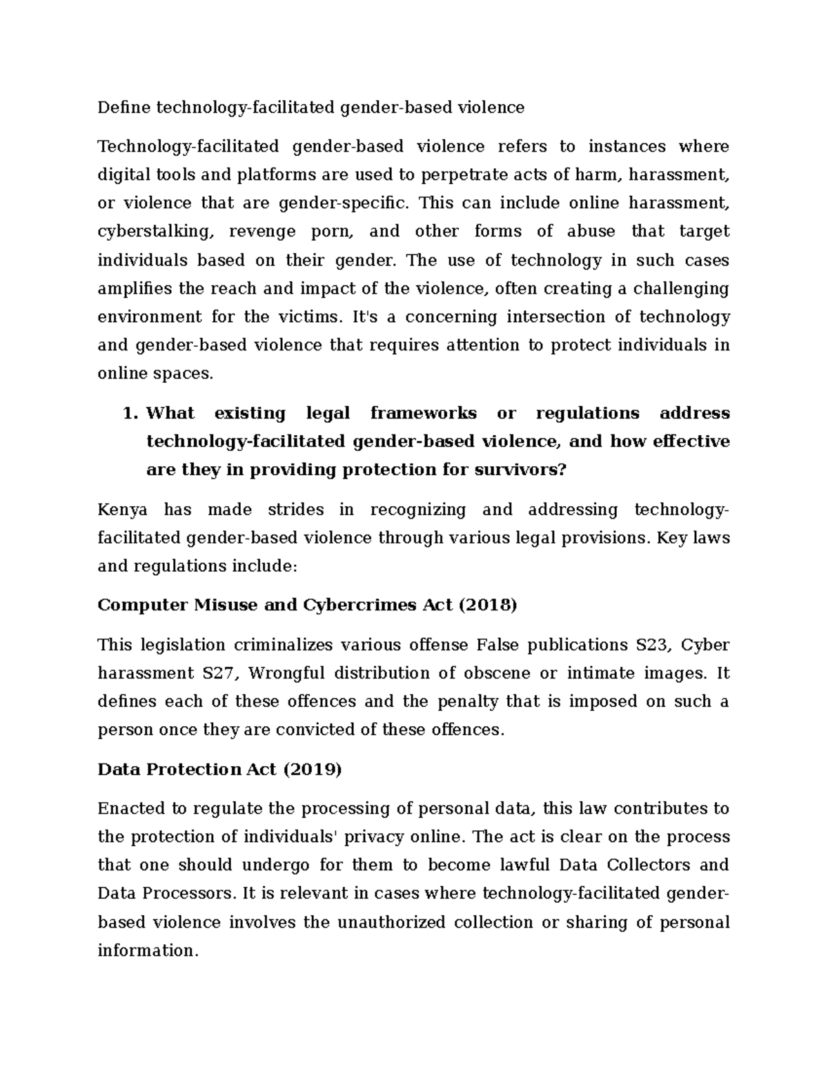 Tech- Facilitated GBV - Define technology-facilitated gender-based violence Technology ...