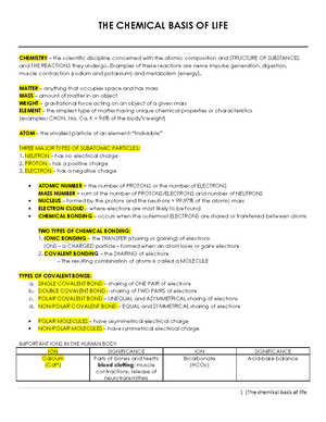 General Physiology - Lecture notes 1-14 - THE HUMAN ORGANISM AND ...