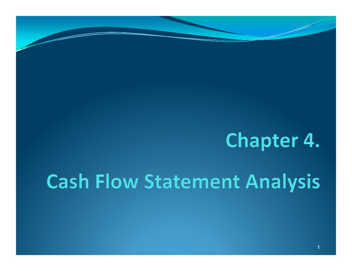 UV 01 CF - Course 4 Cash Flow statement analysis - Section 1 ...