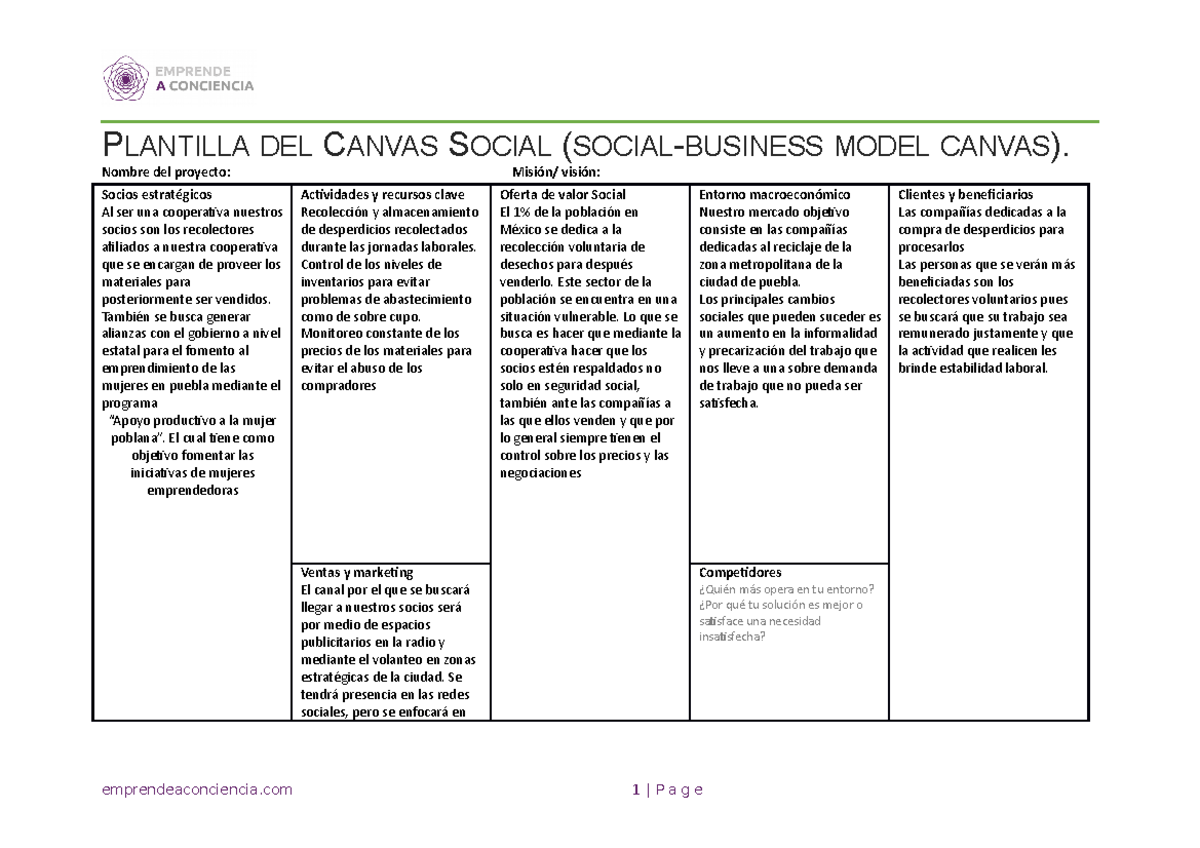 Canvas social - PLANTILLA DEL CANVAS SOCIAL (SOCIAL-BUSINESS MODEL ...
