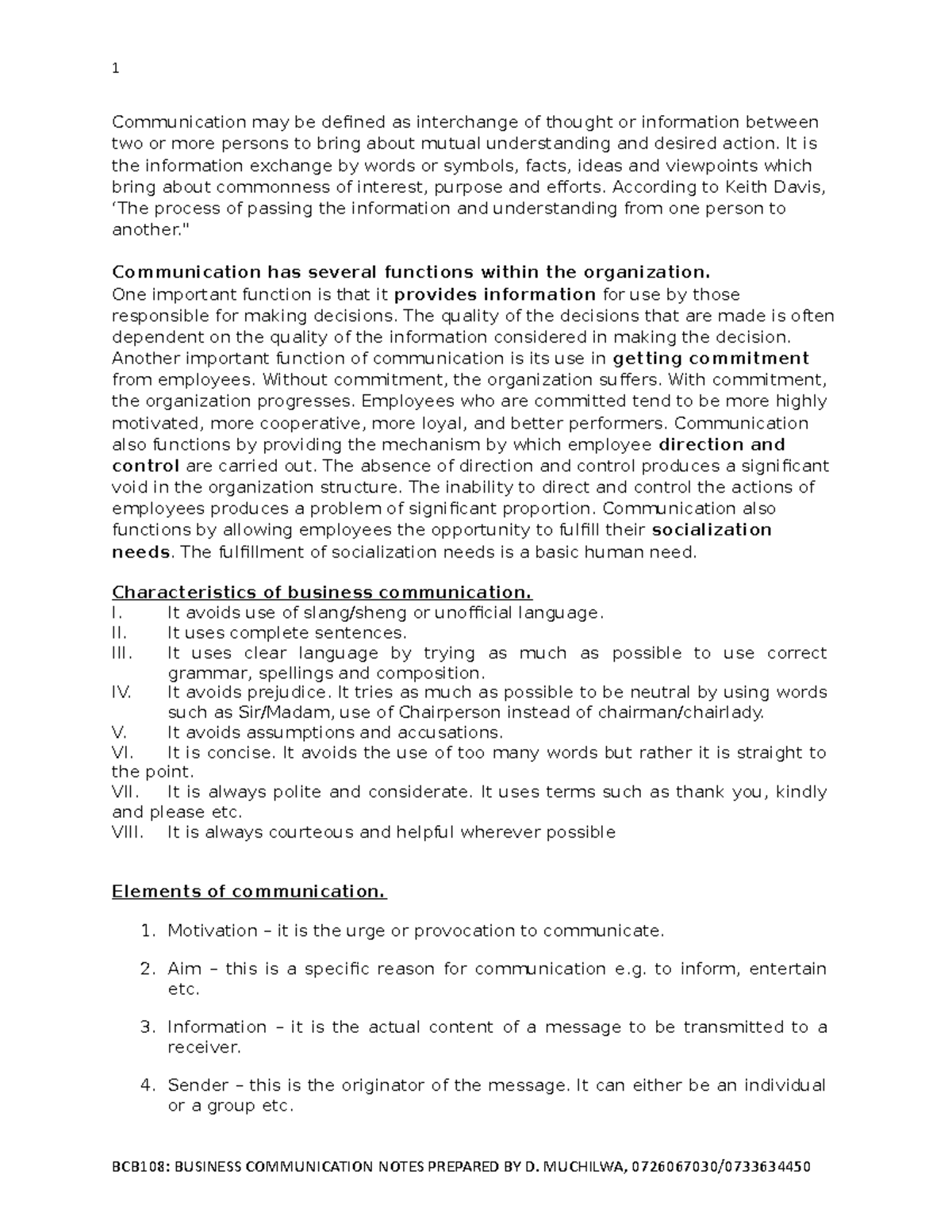 BCB108- Business Communication Lecture Notes 2019- student copy ...