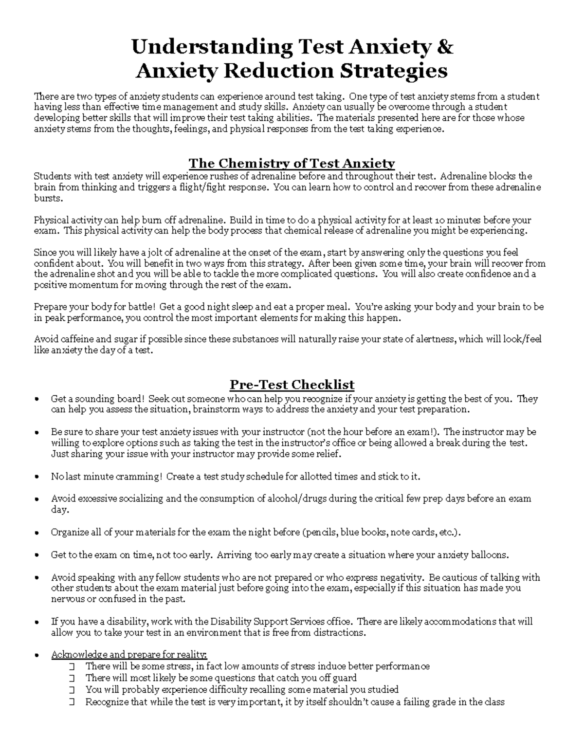 Understanding Anxiety - Understanding Test Anxiety & Anxiety Reduction ...