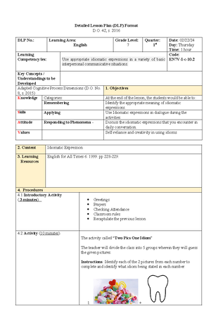 DLP-OF- Grammatical Signals - Detailed Lesson Plan (DLP) Format D. 42 ...