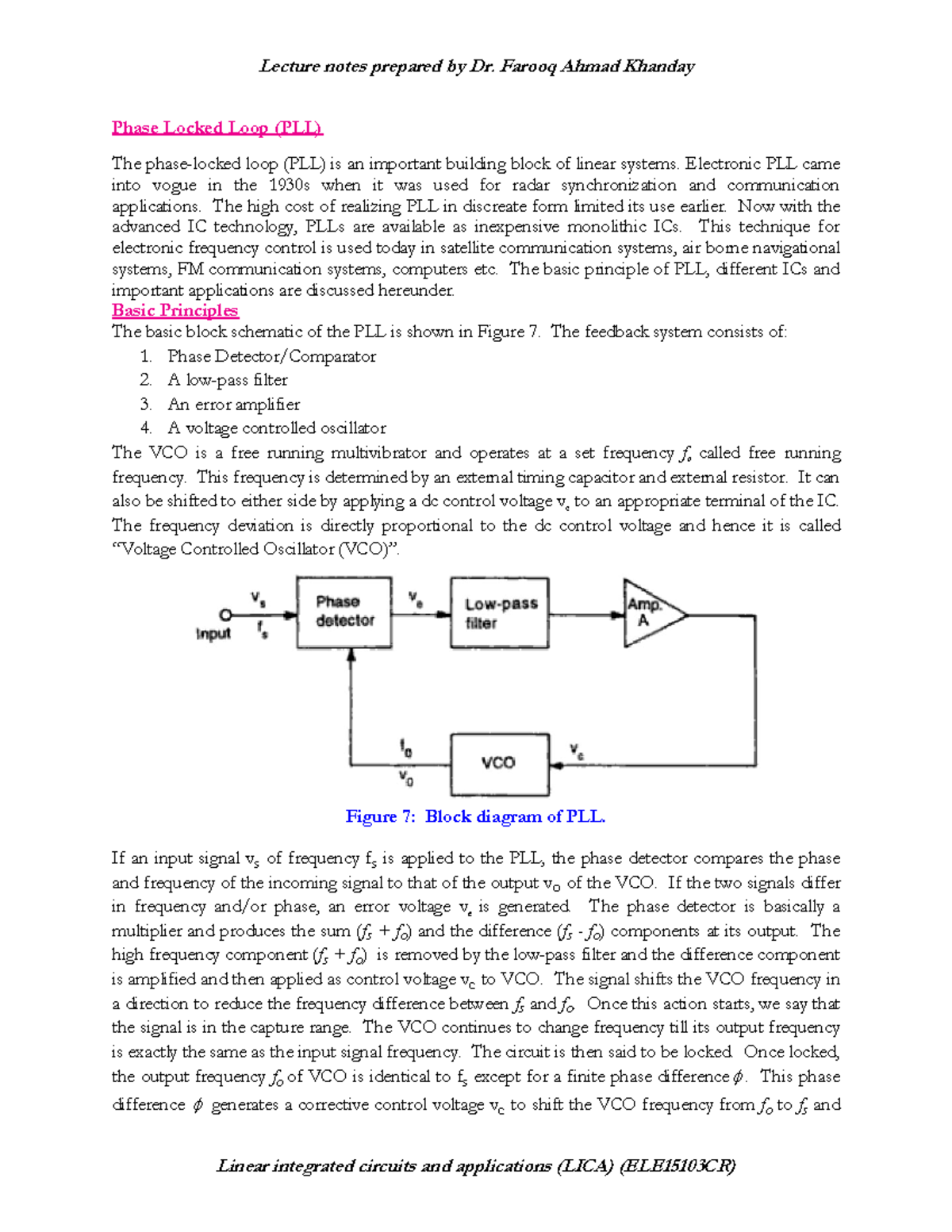 Phase Locked Loop - Electronic PLL came into vogue in the 1930s when it ...