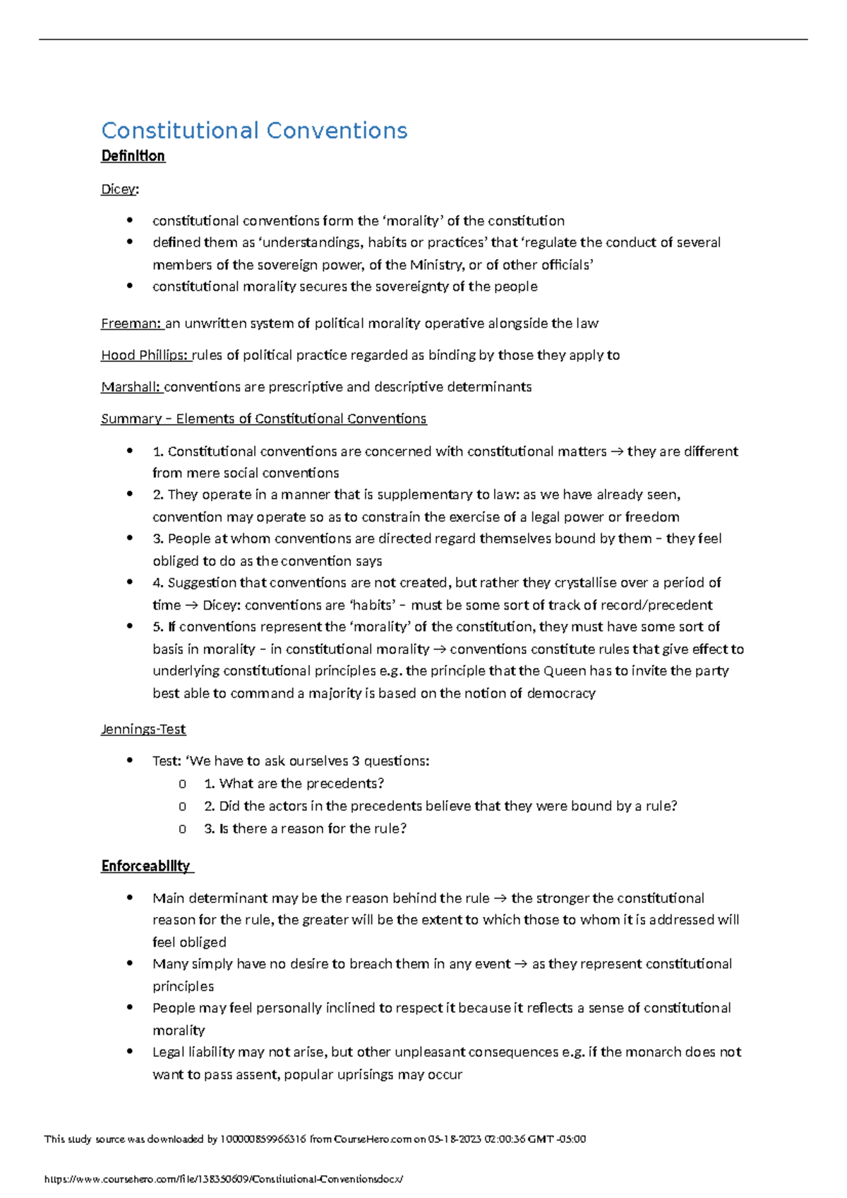 Constitutional Conventions - Constitutional conventions are concerned ...