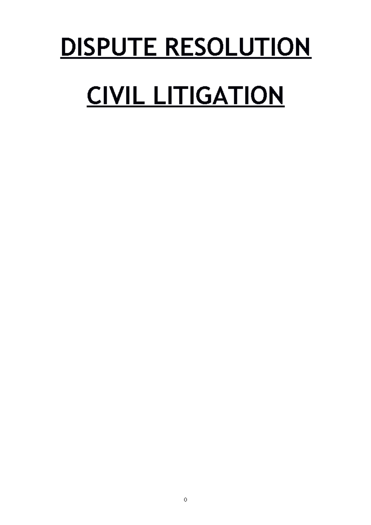 Civil Litigation DR Notebook - DISPUTE RESOLUTION CIVIL LITIGATION FLOW ...