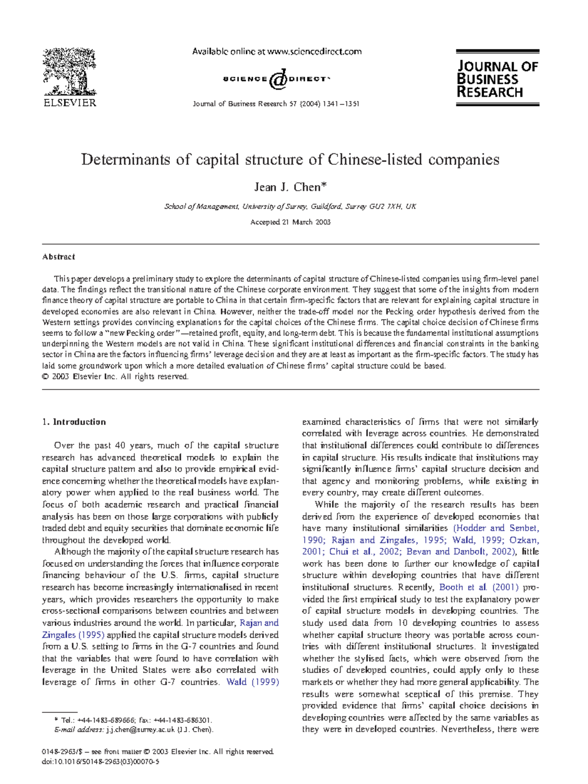 Determinants of capital structure of Paper Gốc - Journal of Business ...
