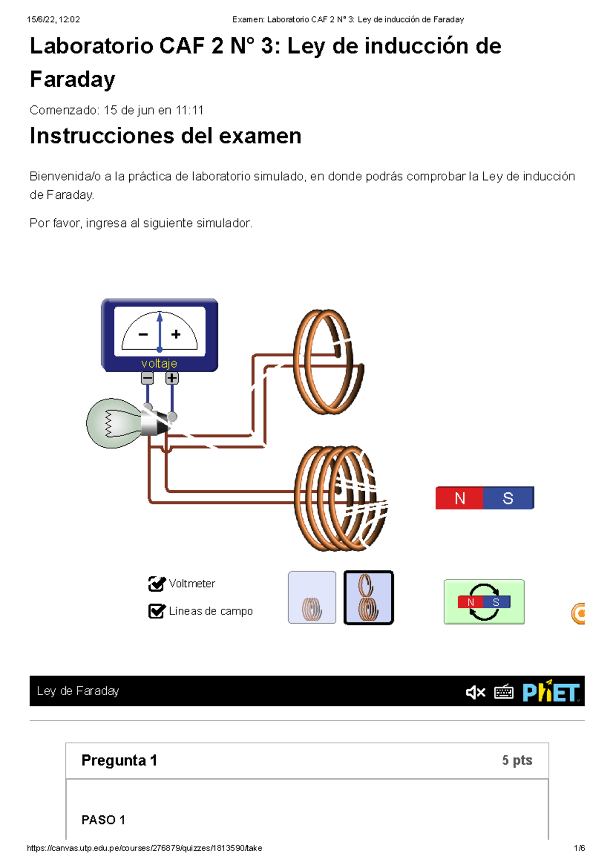 Laboratorio CAF 2 N° 3 Ley de inducción de Faraday - Laboratorio CAF 2 N° 3: Ley de inducción de ...