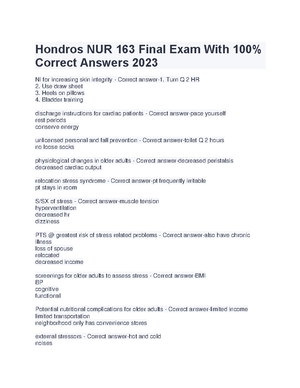 160 Week 6 - Week 6 Pre class assignment - NUR 160 - Studocu