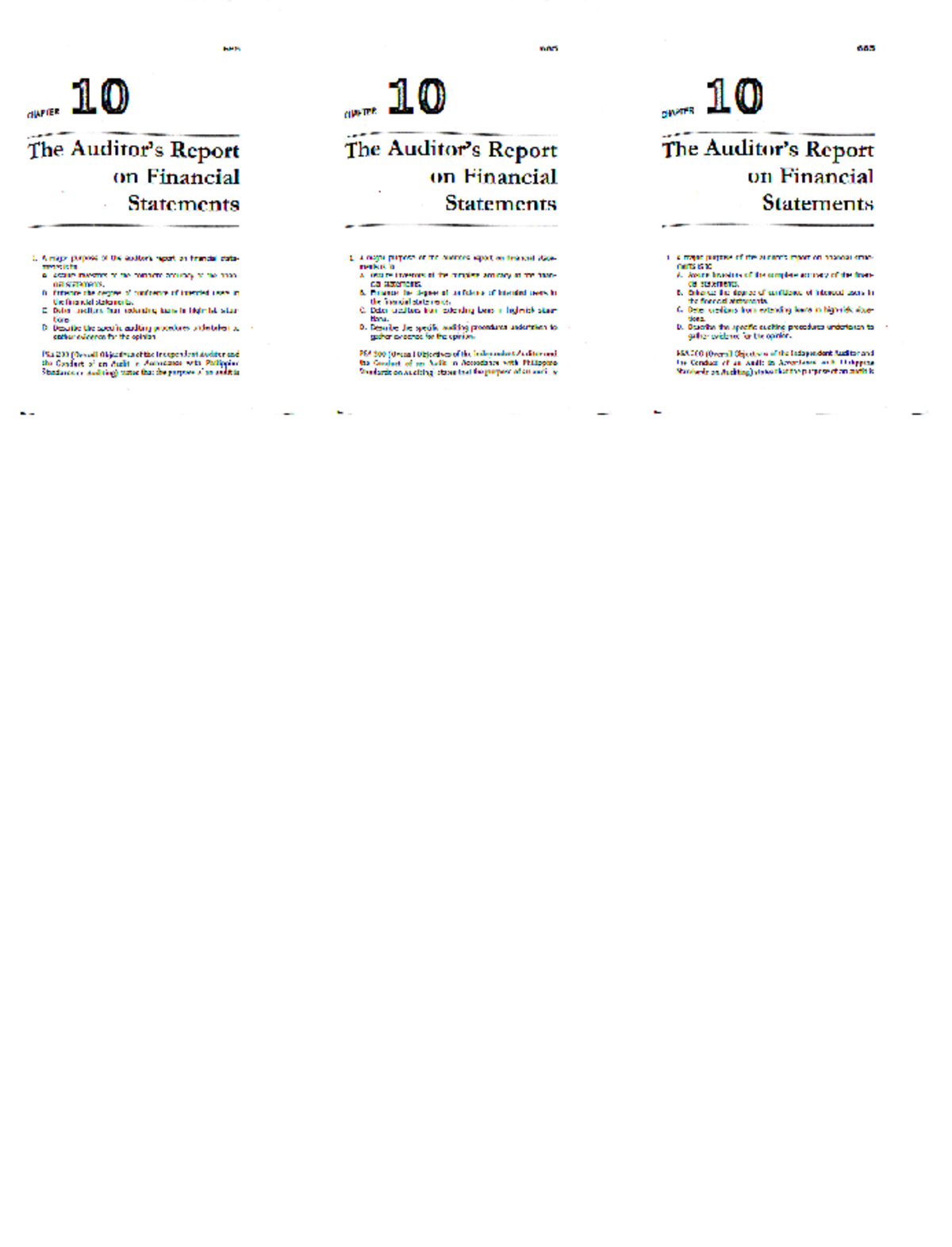 Pdfcoffee - Study well - 685 CHAPTER 10 the Auditor's Report on Financial Statements A major ...