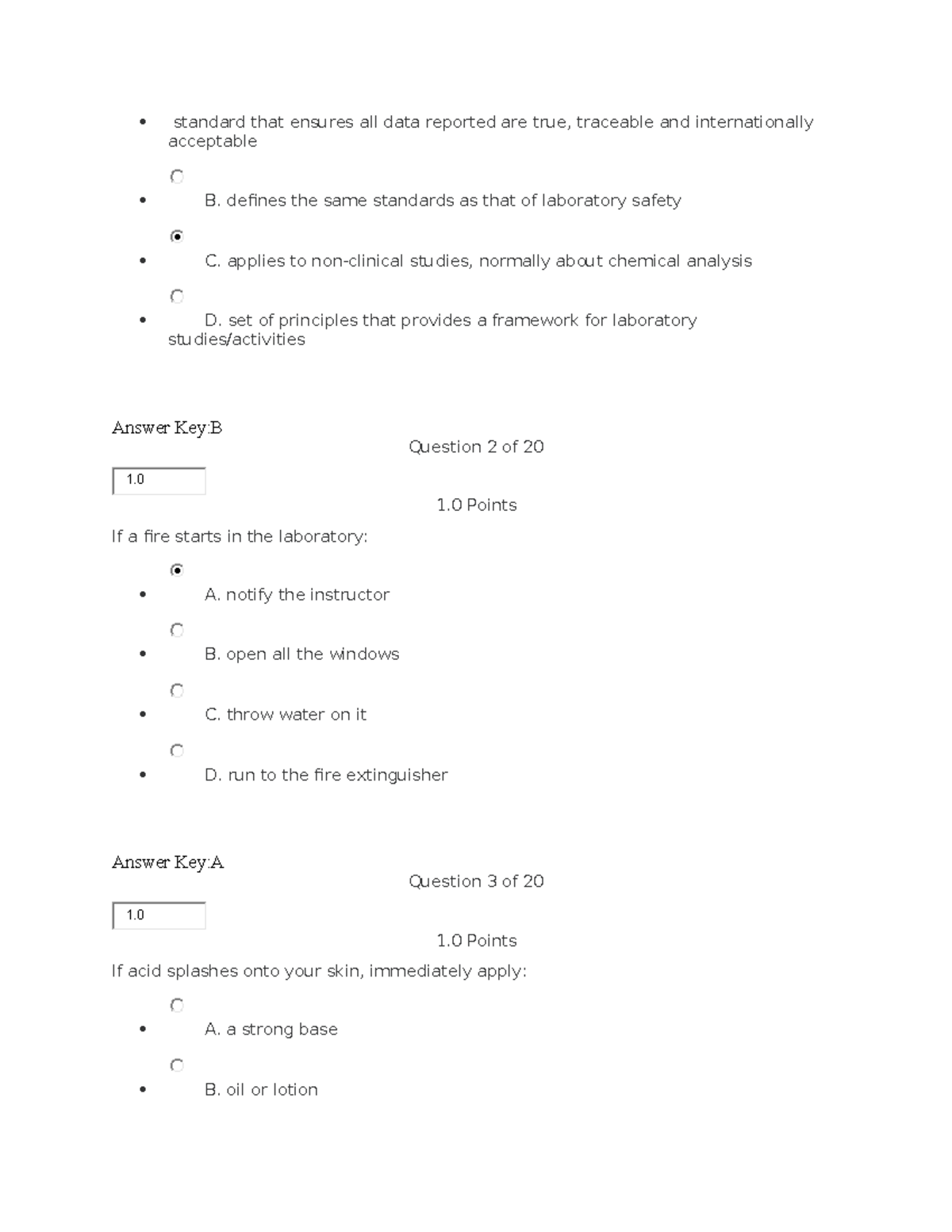 Glp test - calculations - standard that ensures all data reported are ...