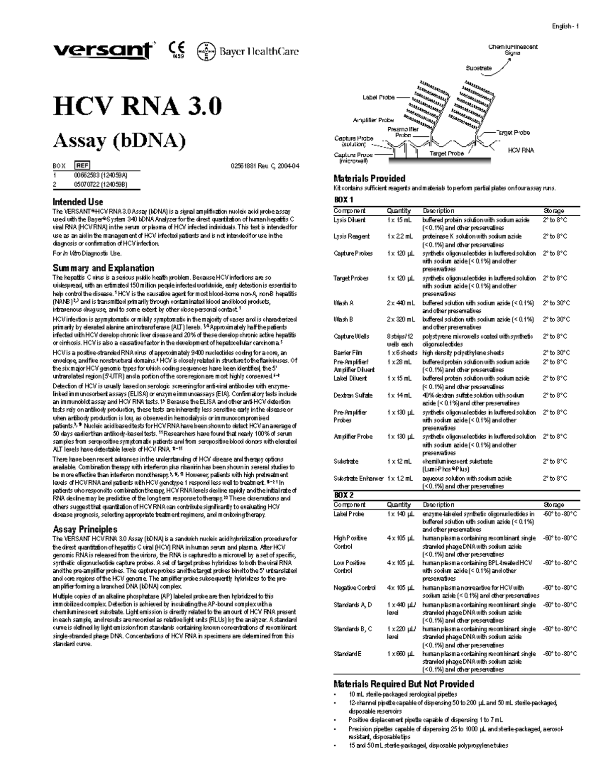 Versant HCV 3 - manuals - English - 1 0459 HCV RNA 3. Assay (bDNA ...
