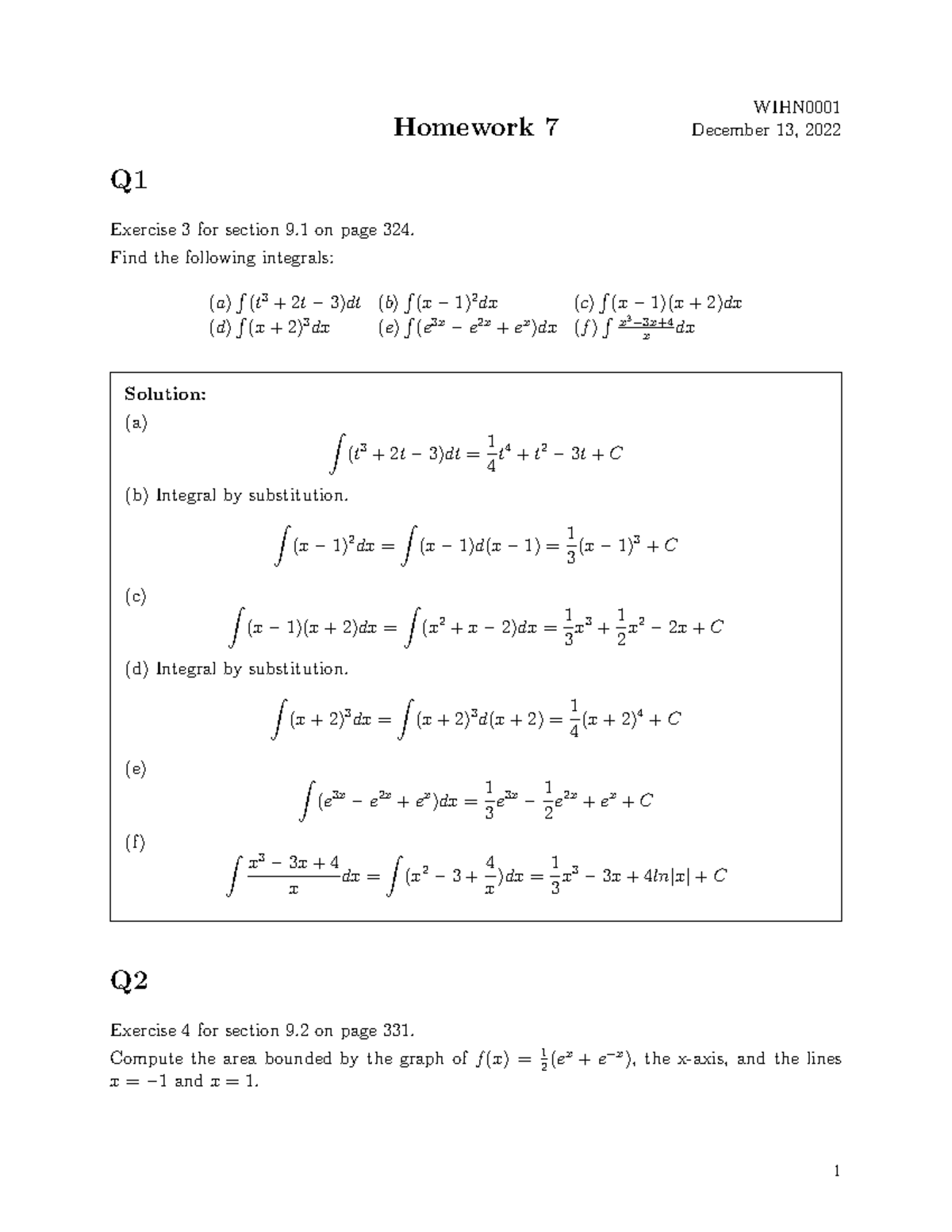Math Week7 w A - Good - Homework 7 December 13, 2022 Q Exercise 3 for ...
