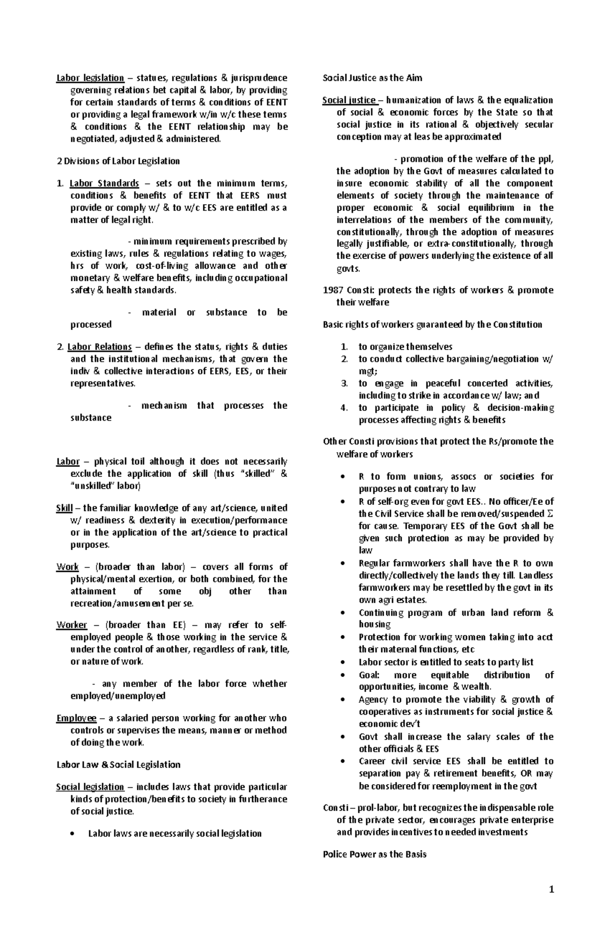 213220924 Labor Standards Azucena Notes - Labor legislation – statues ...