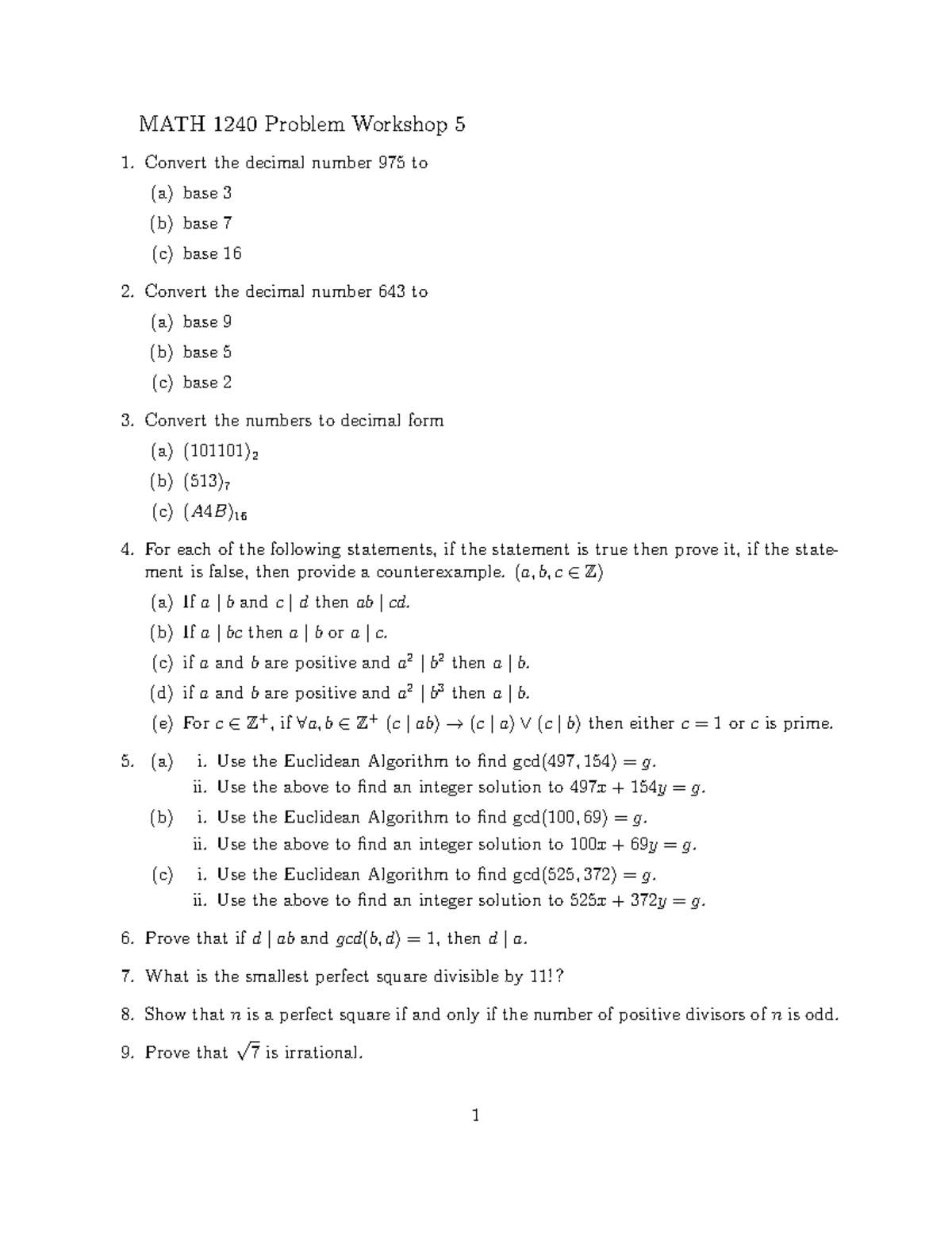 1240-W5 - math1240 - MATH 1240 Problem Workshop 5 Convert the decimal ...