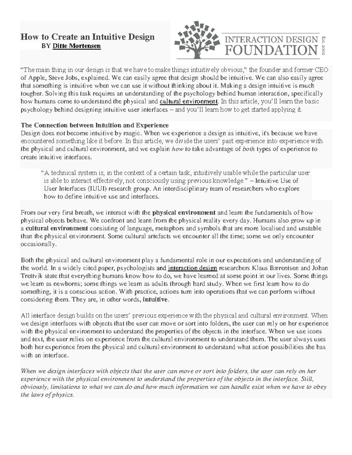 How to Create an Intuitive Design - We can easily agree that design ...