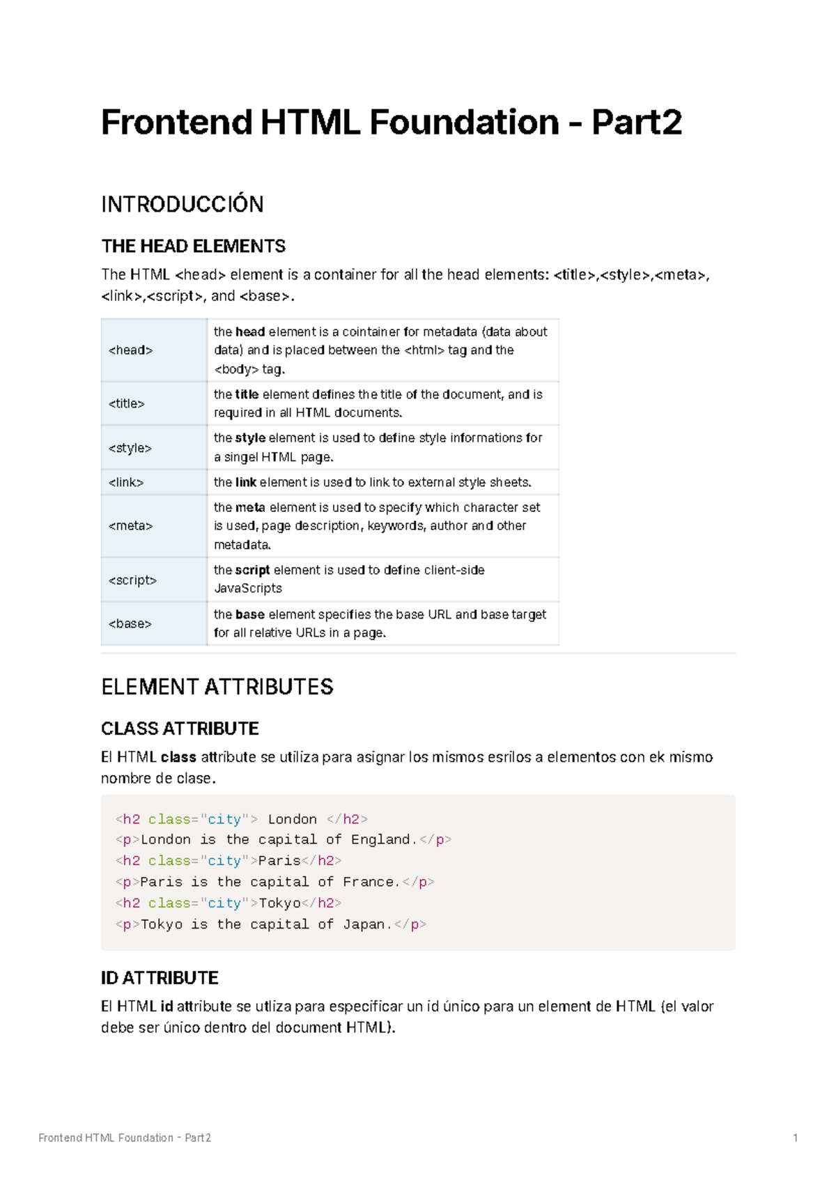 Notes - Frontend HTML Foundation - PT2 - Frontend HTML Foundation ...