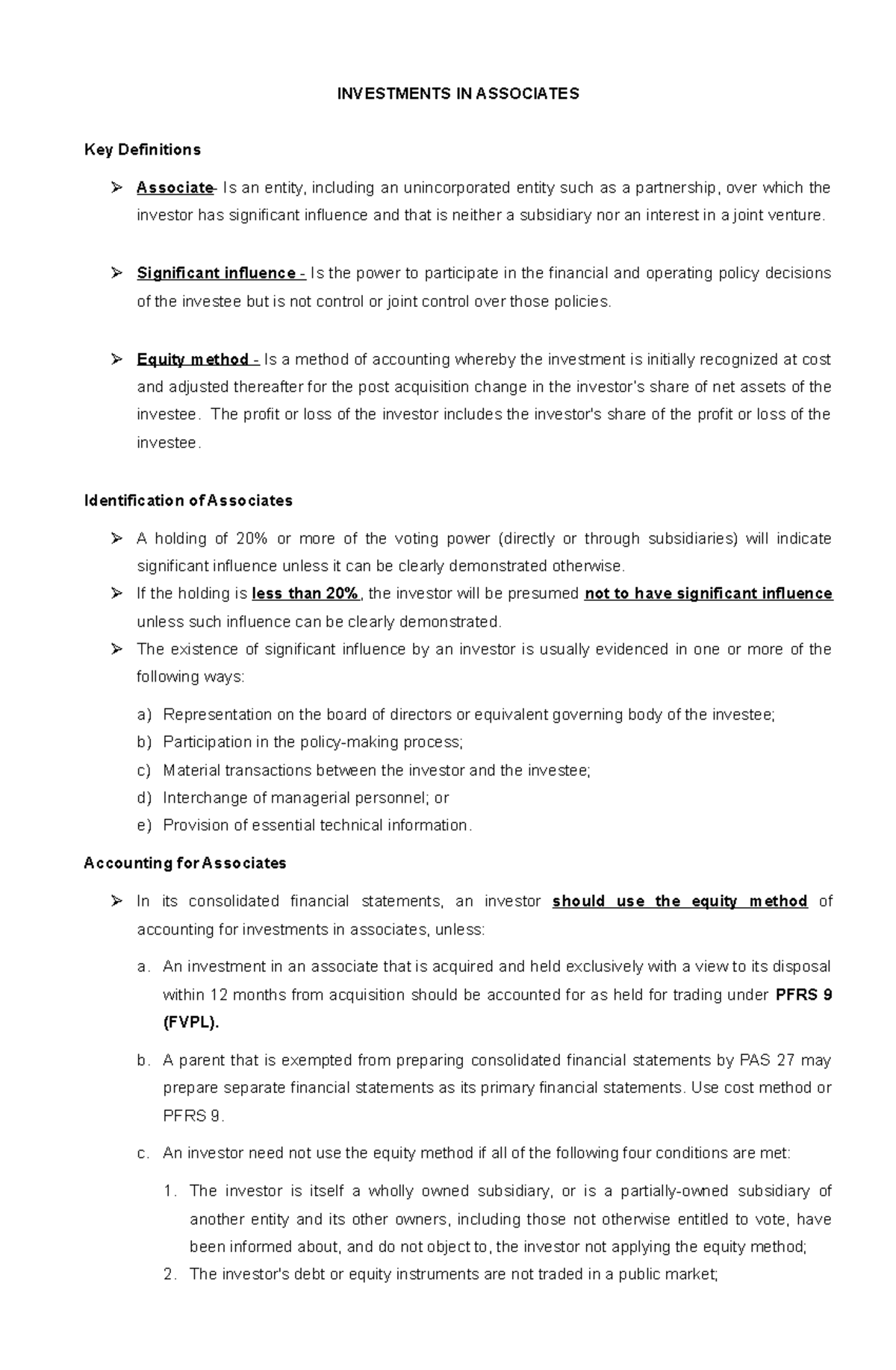 Investment in Associates - INVESTMENTS IN ASSOCIATES Key Definitions ...