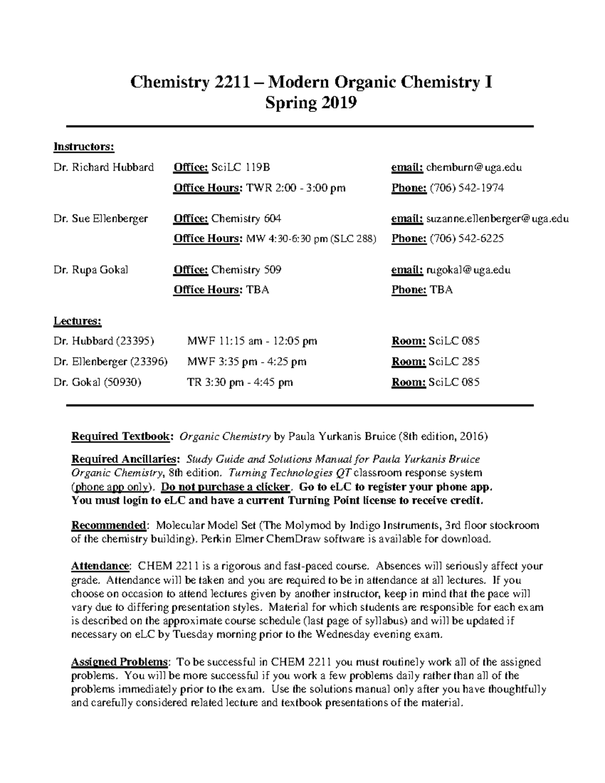 Chemistry 2211 Syllabus SP 2 - Chemistry 221 1 – Modern Organic ...