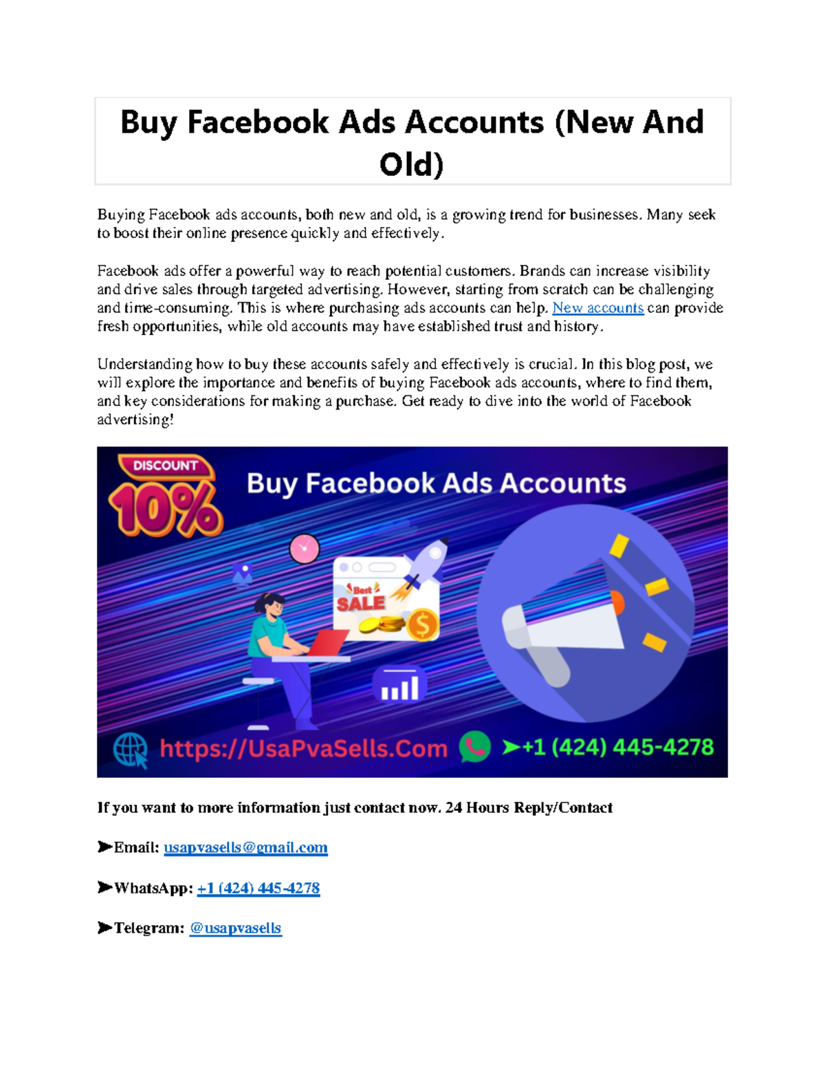 Buy Facebook Ads Accounts (New And Old) - Buy Facebook Ads Accounts ...