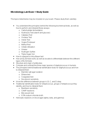 Micro lab review for practical - Micro Lab PEA( phenylethyl alcohol ...