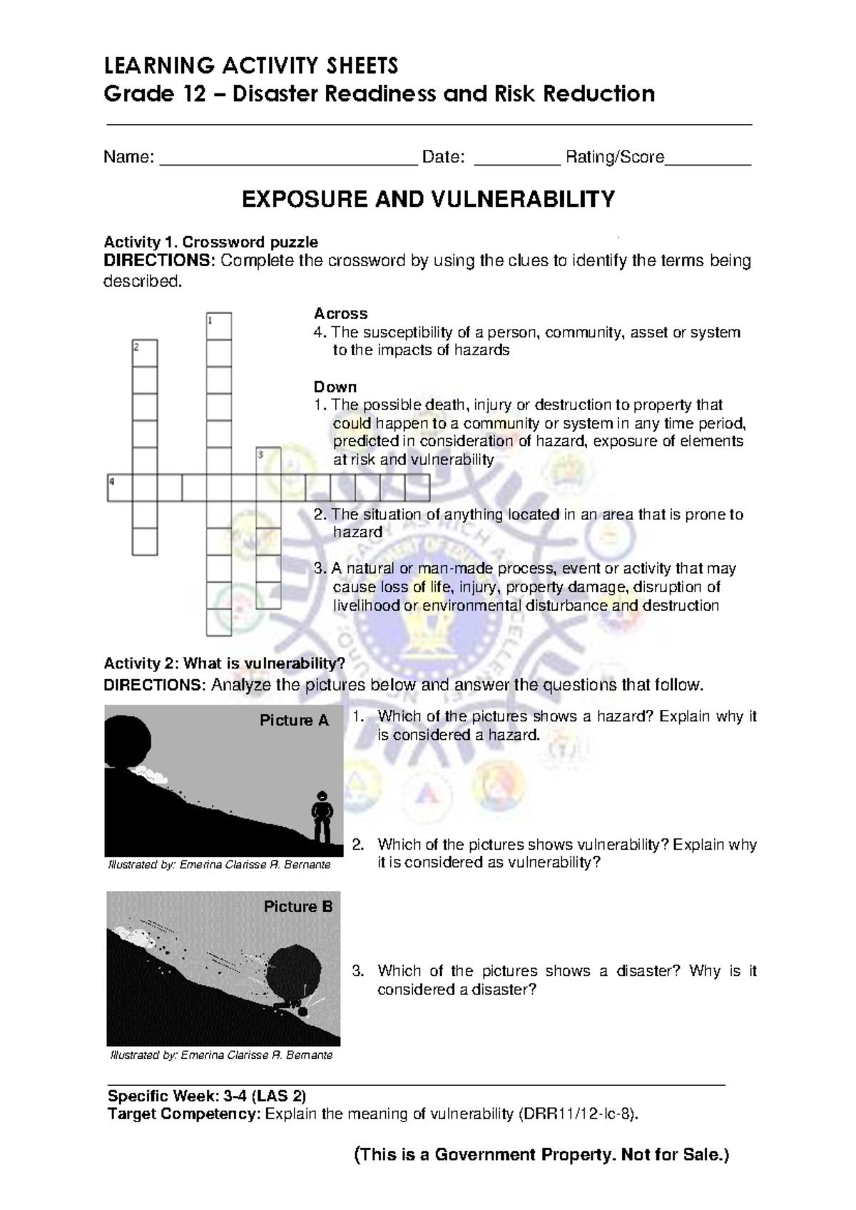 DRRR LAS 2 Louise Ferrer Version 4 - Grade 12 – Disaster Readiness and ...