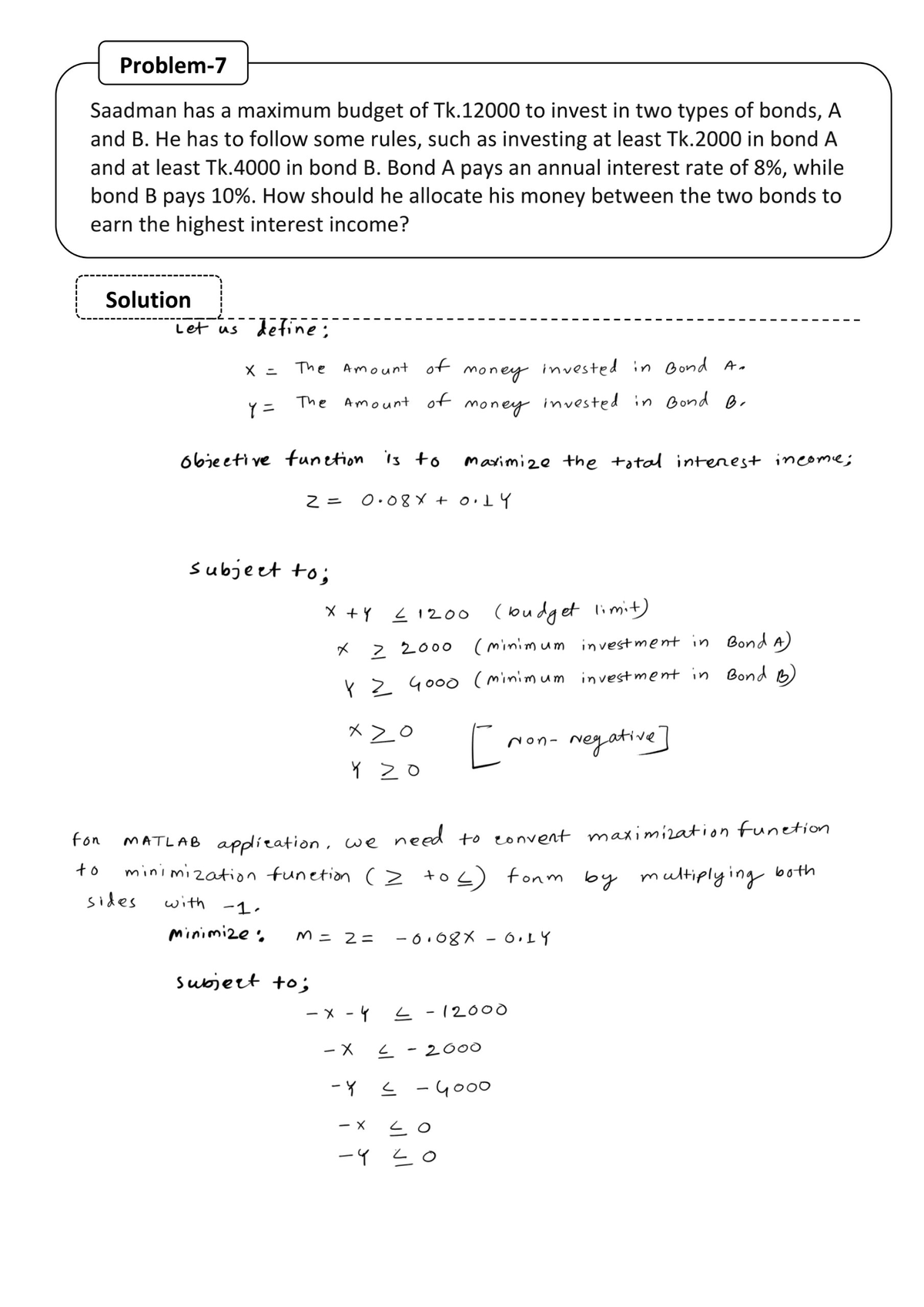 Management Science -problem 7 - Studocu