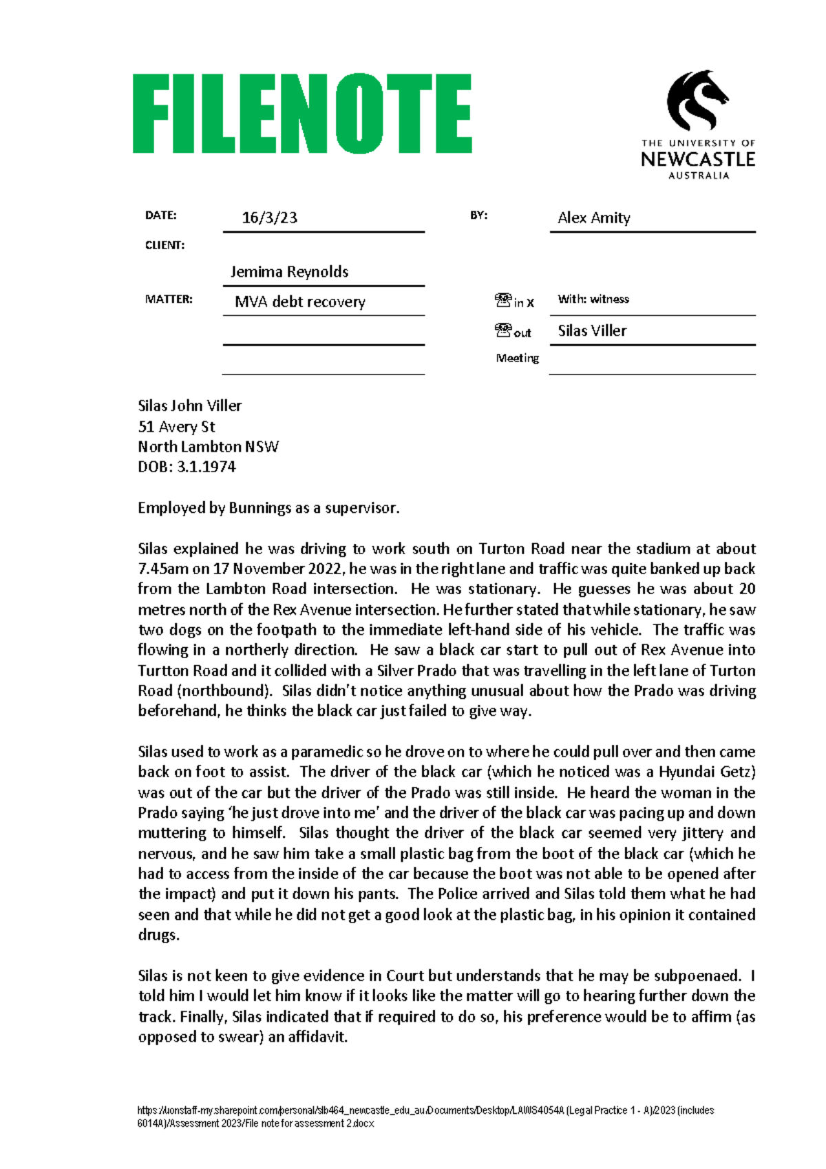 File note for assessment 2 - - Studocu