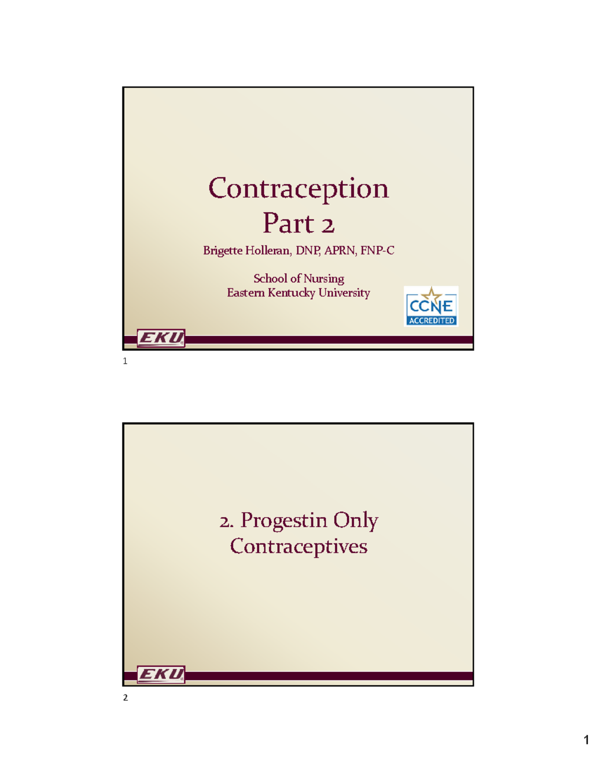 Contraception Part 2 Handout - Contraception Part 2 Brigette Holleran ...